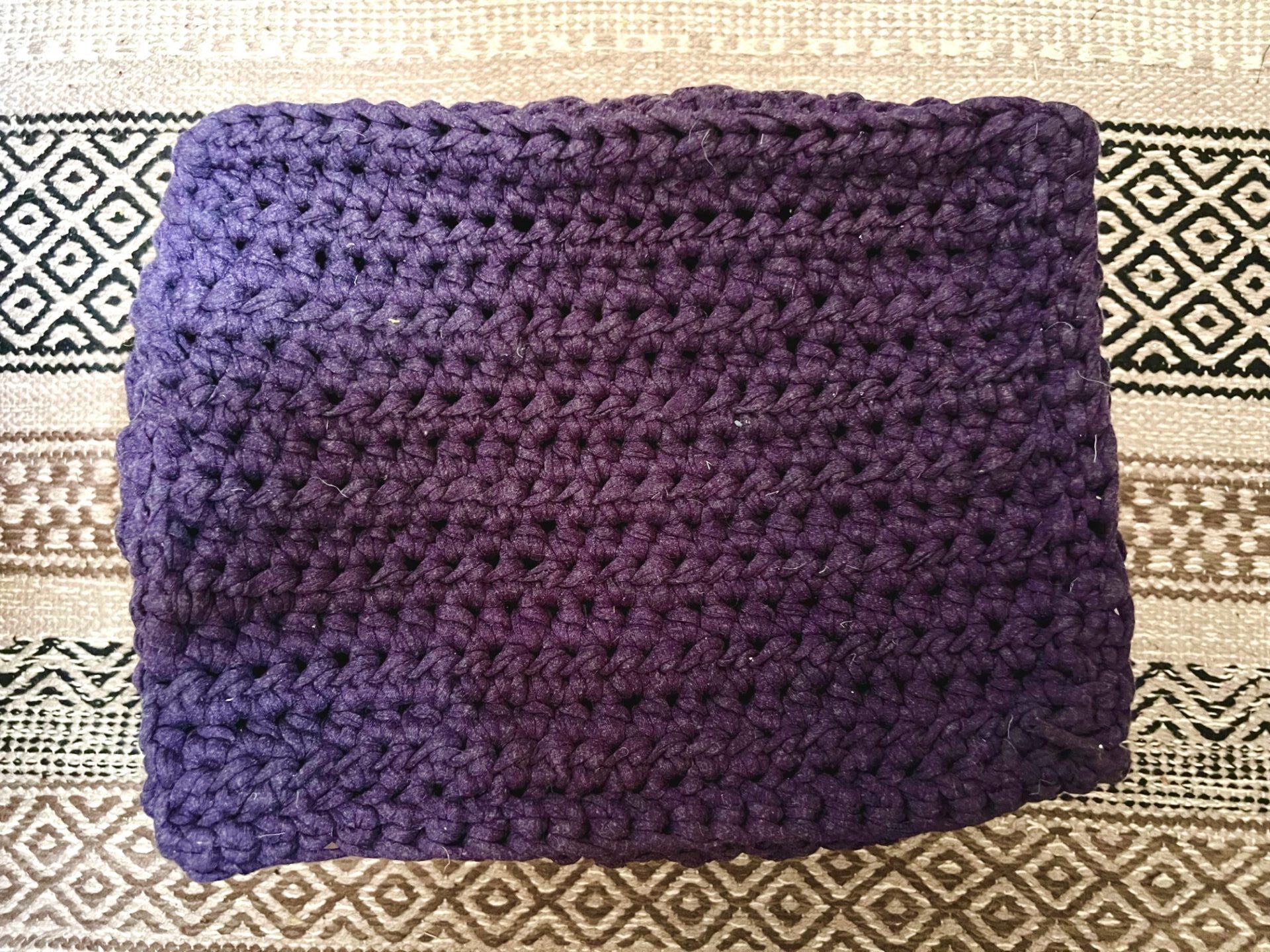 Lemon Peel Hoooked Zpagetti Storage Basket - a Free Crochet Pattern
